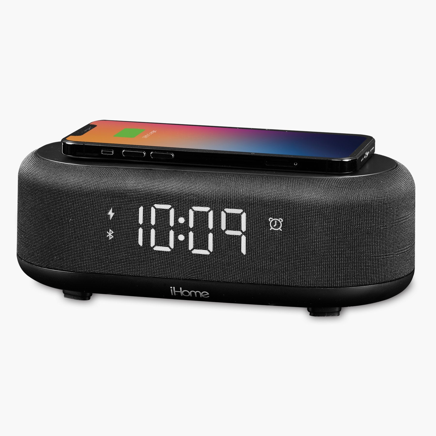 Alarm Clock with Wireless Charging, USB Charging, and Wireless Speaker (iBTW38)| iHome