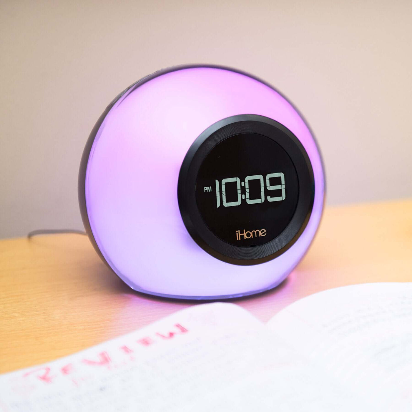 Bluetooth Alarm Clock Radio with Color Changing Light and USB Charging