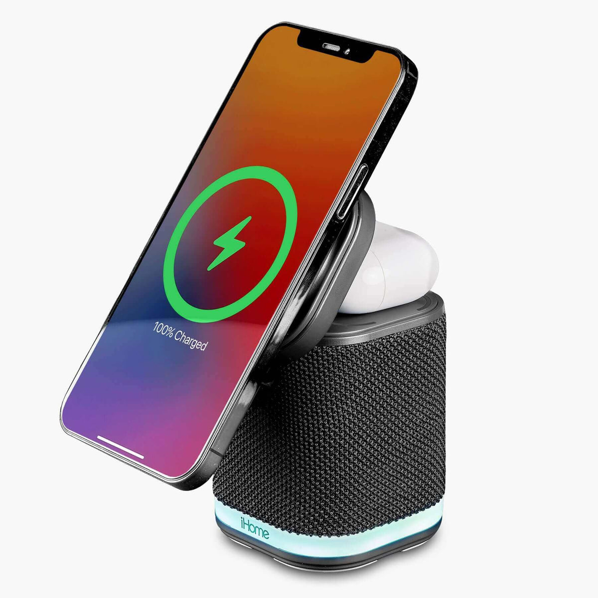 Bluetooth Speaker with Wireless Charger and Color Changing Night Light ...