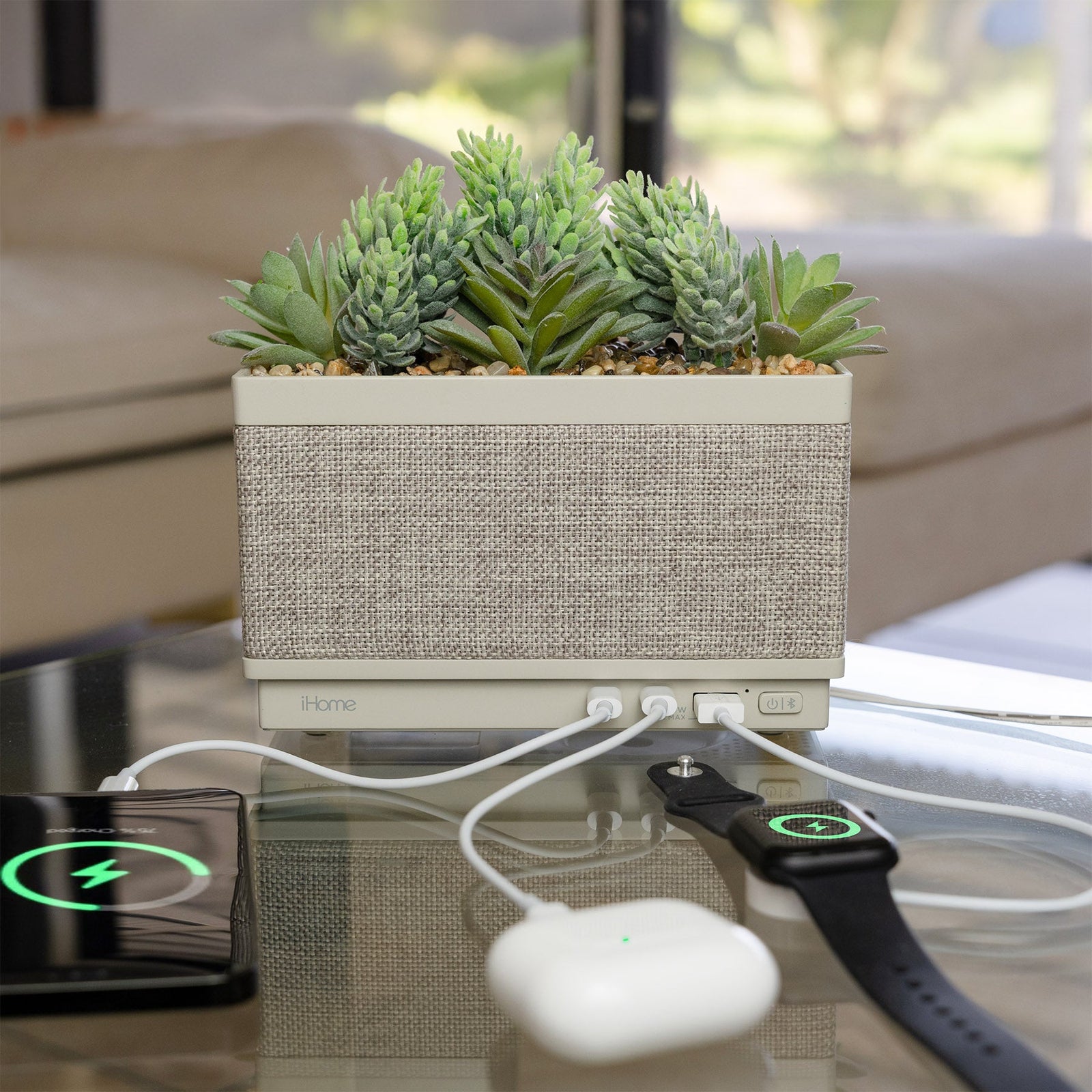Faux Succulent USB Charging Station for All Devices