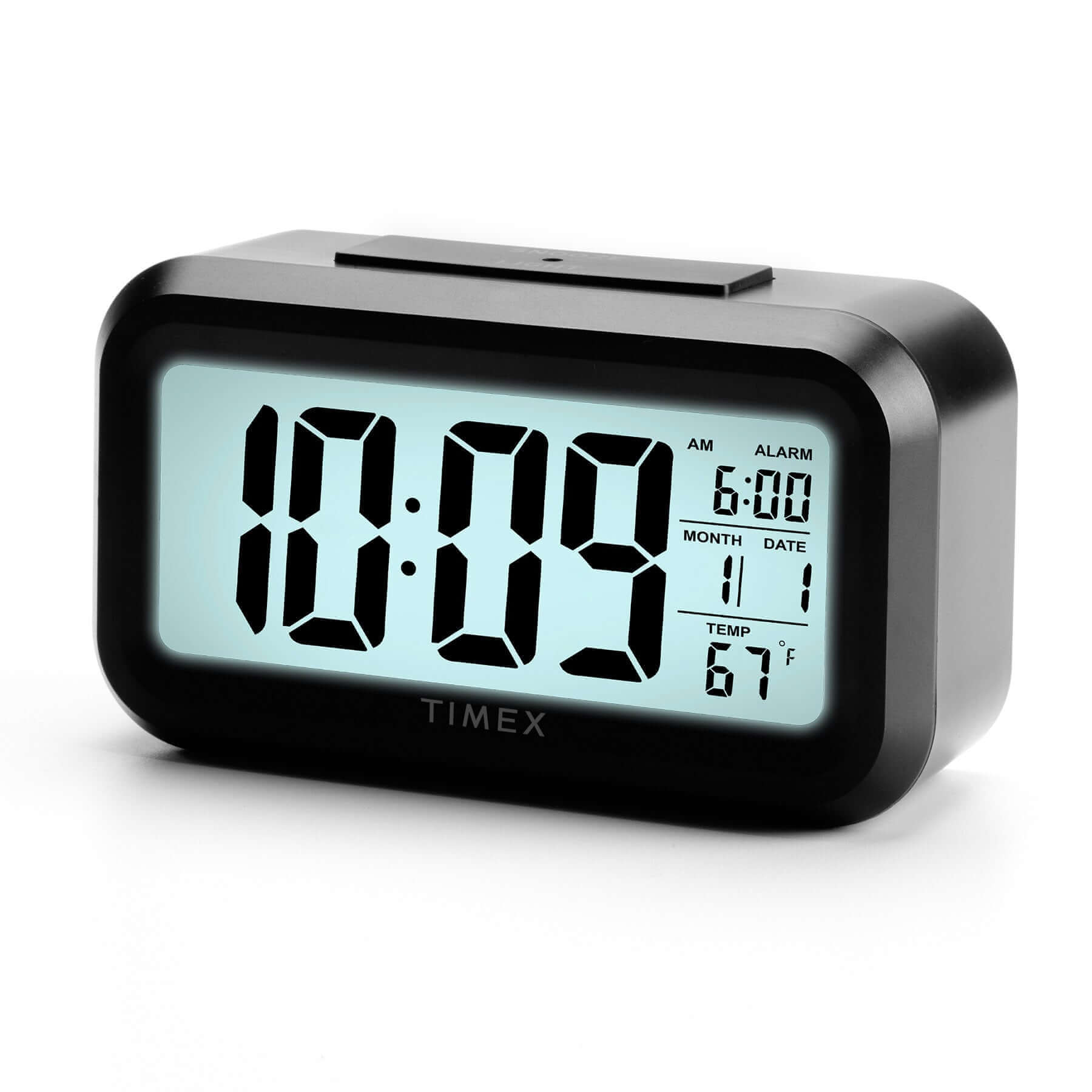 Timex Alarm Clock with Large Display, Cordless and Portable – Black (T