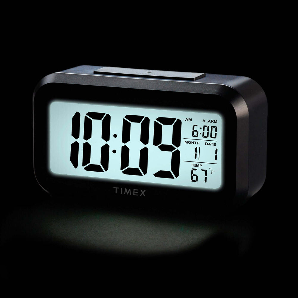 Timex Alarm Clock with Large Display, Cordless and Portable – Black (T