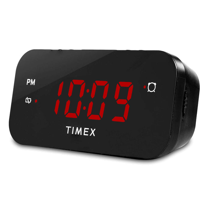 Timex Alarm Clock with Large Display, Includes 120V Power Adapter – Bl